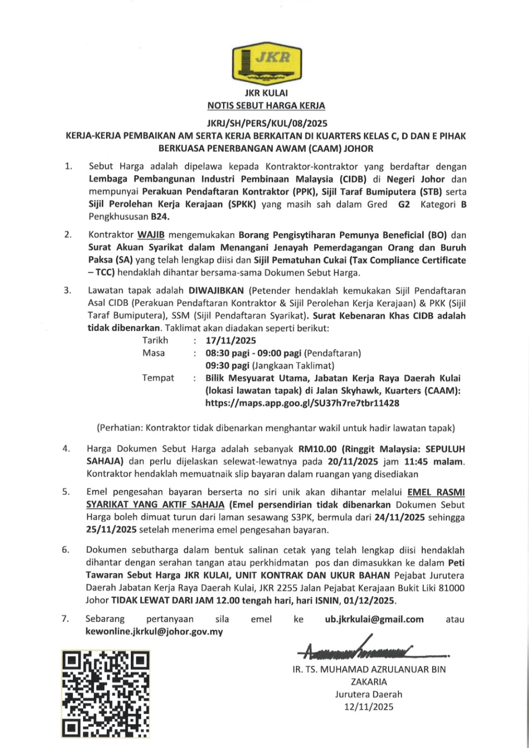 KERJA-KERJA PEMBAIKAN AM SERTA KERJA BERKAITAN DI KUARTERS KELAS C, D ...